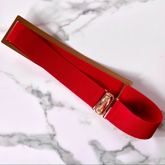 Accessories | Gold Metal Elastic Mirror Golden Metal Waist Belt | Poshmark